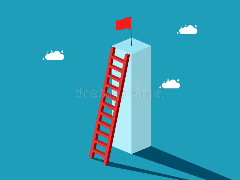 Success Flag at the Top of the Ladder. Business Concept of Success ...