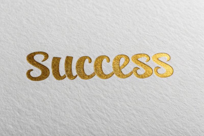 Success Gold Foil Stamp Text - Generated by Ai Stock Illustration ...