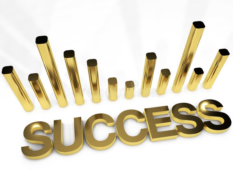 Success Gold Word Isolated on White Background Stock Illustration ...