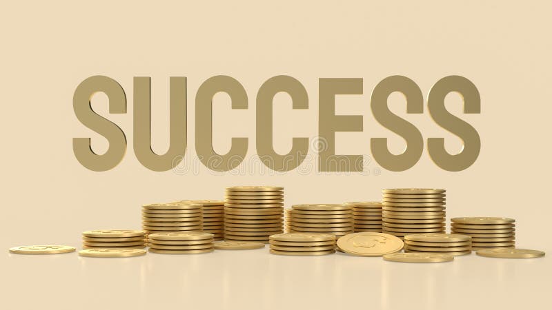 Success Gold Word Isolated On White Background Stock Illustration ...