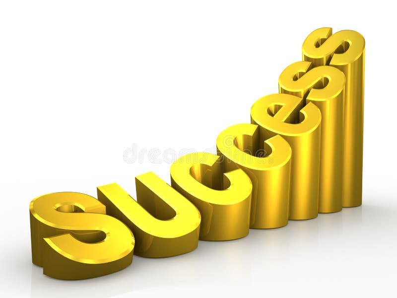 Success Gold Word Isolated on White Background Stock Illustration ...