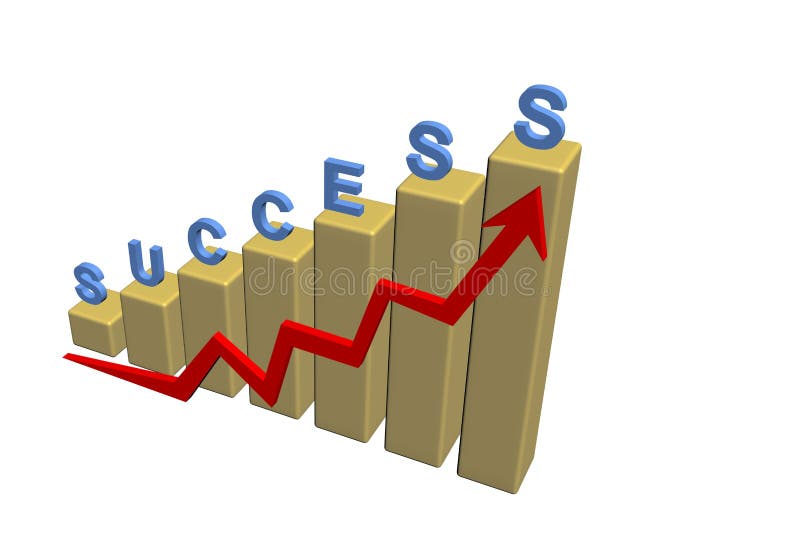 Success graph 3d stock illustration. Illustration of ascent - 22881579