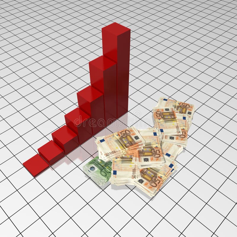 Success graph with money stock illustration. Illustration of factor ...