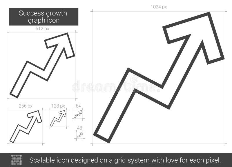 Success Growth Chart Line Icon. Stock Vector - Illustration of ...