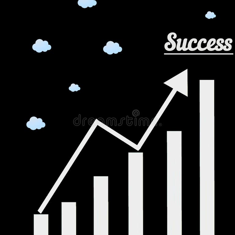 Success Growth Chart with Rising Graph and Clouds& X22; Stock Image ...
