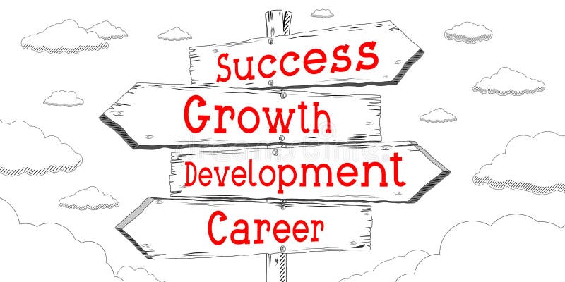 Career - Outline Signpost with Four Arrows Stock Illustration ... Career - Outline Signpost with Four Arrows Stock Illustration ...