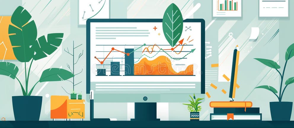 Success Growth Poster with Engaging Visuals, Dynamic Workspace Stock ...