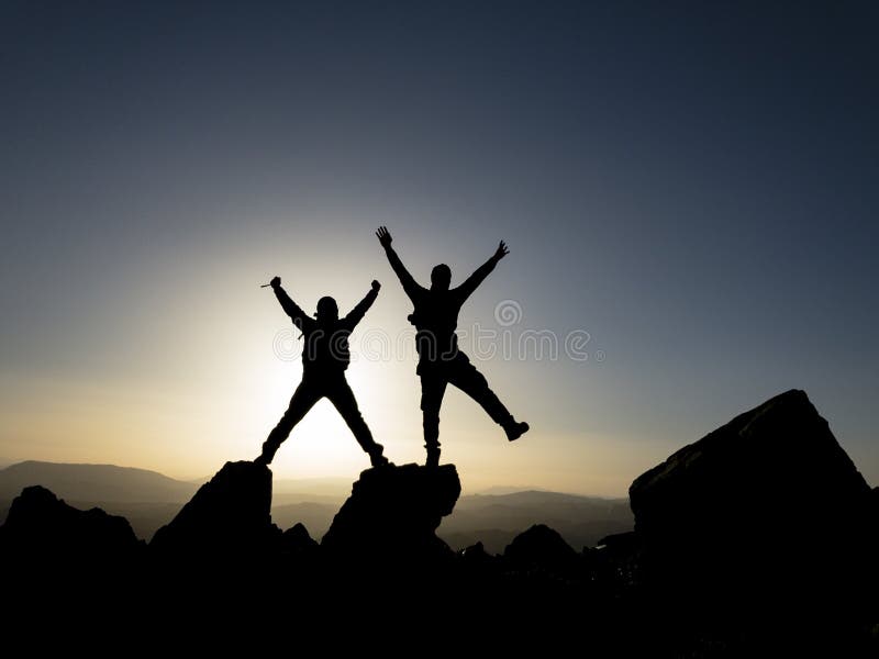 Success and Happiness of Reaching the Summit Stock Photo - Image of ...