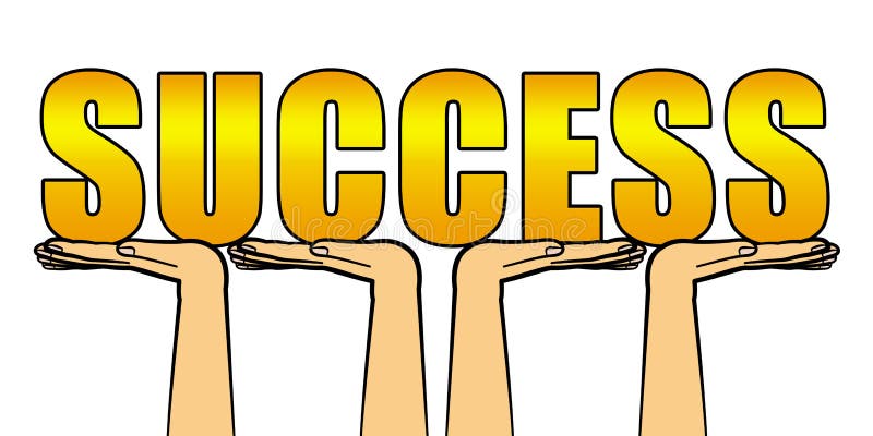 Success with helping hands stock illustration. Illustration of business ...