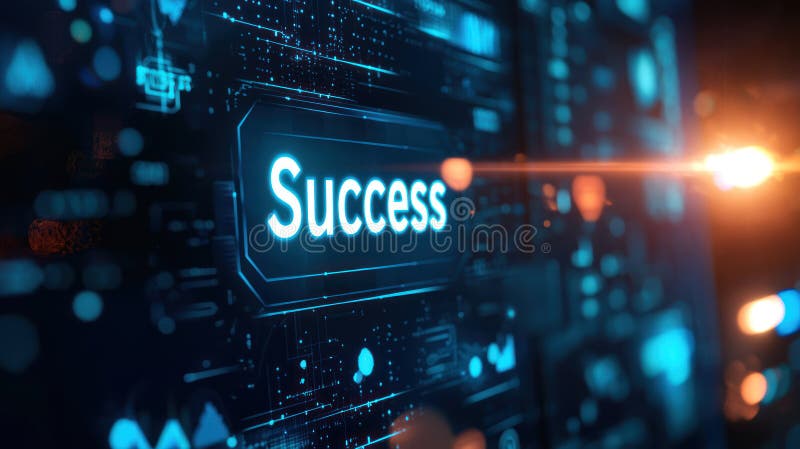 Success is Highlighted in Digital Interface, Symbolizing Achievement ...