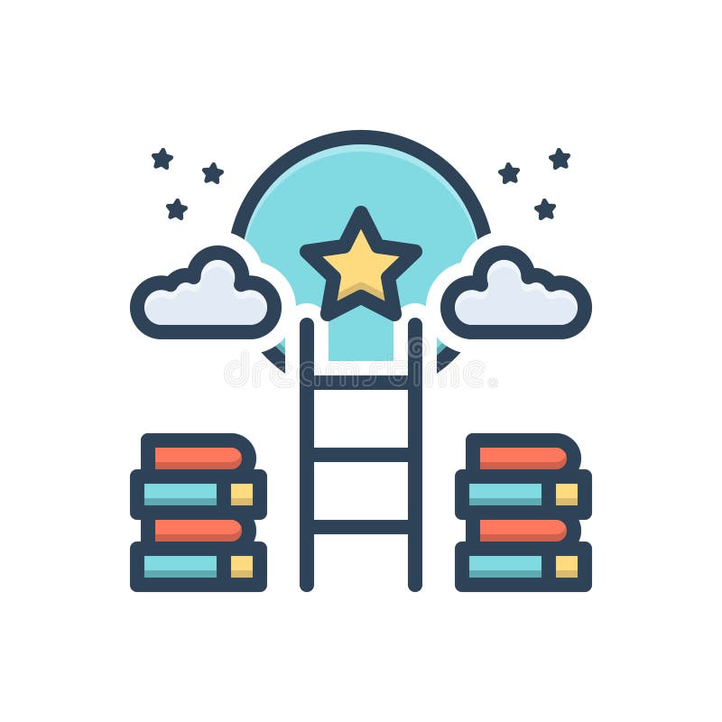 Color Illustration Icon for Success, Book and Career Stock Illustration ...