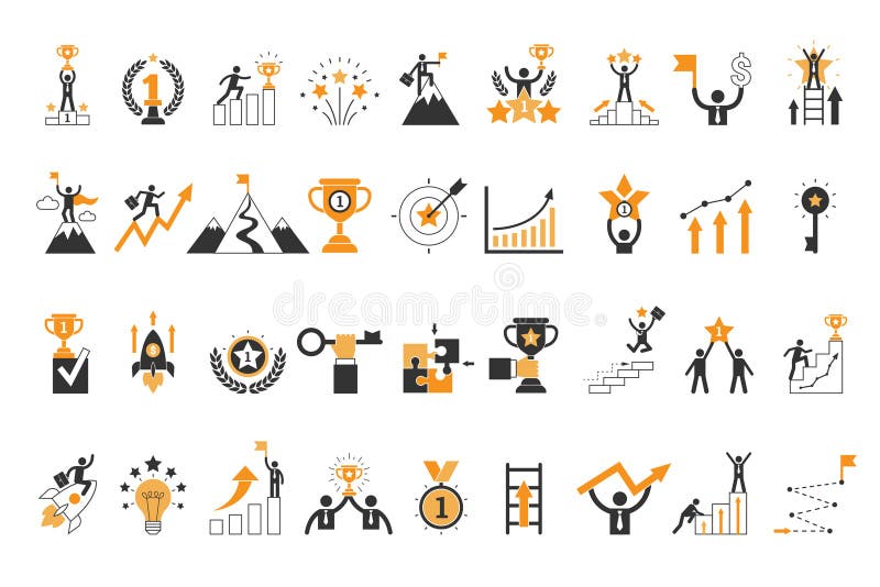 Success Icon. Business Illustrations of Goal Destination Processes ...