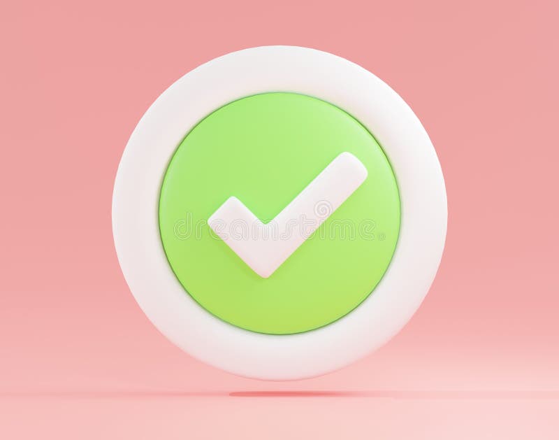 Success Icon 3d Render Minimal Stock Photo - Illustration of render ...