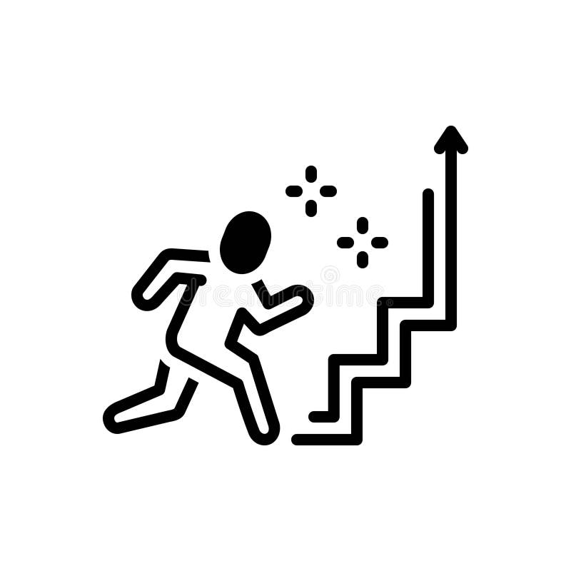 Black Solid Icon for Success, Prosperity and Progress Stock Vector ...