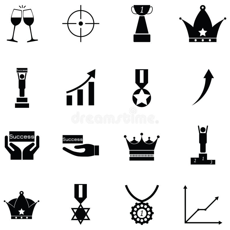 Success icon set stock vector. Illustration of black - 107353163