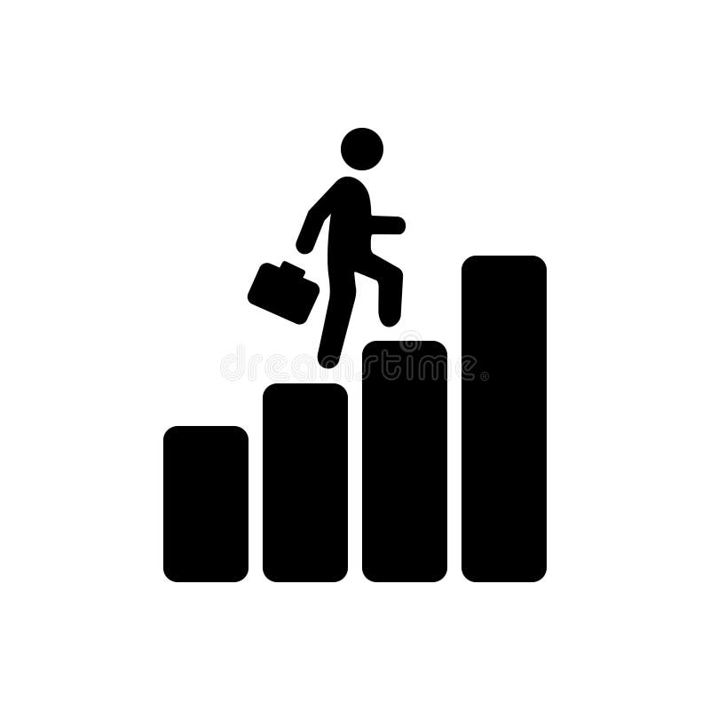 Black Solid Icon for Success, Business and Growth Stock Vector ...