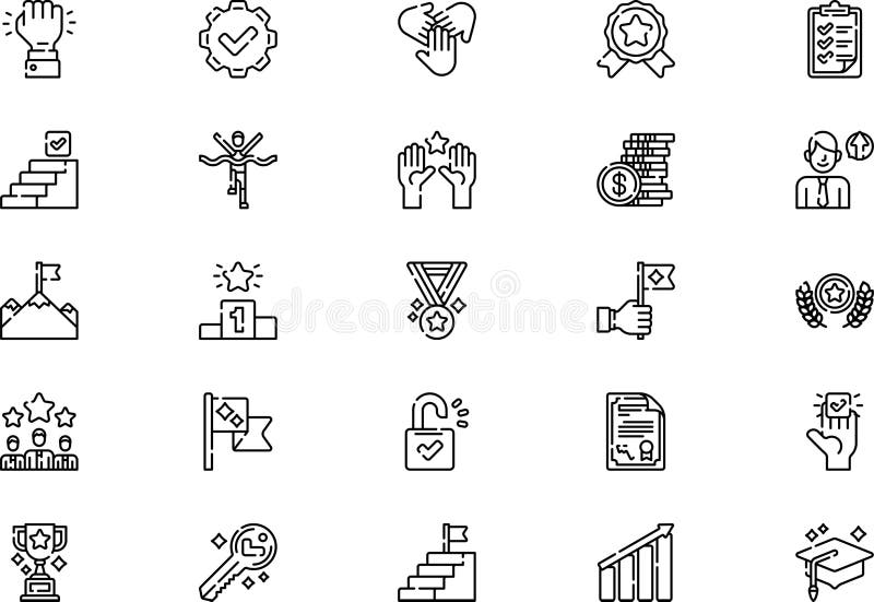 Success Icons Collection is a Vector Illustration with Editable Stroke ...