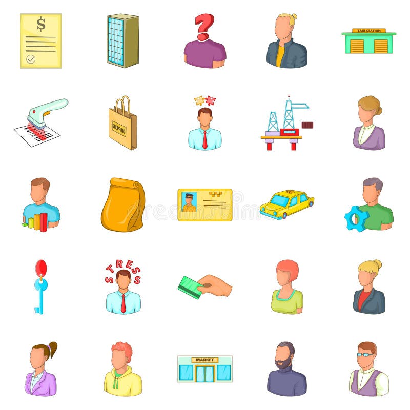 Success Icons Set, Cartoon Style Stock Vector - Illustration of career ...