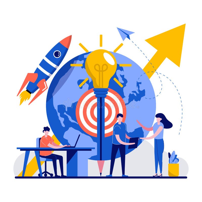 Success Idea Concept with Tiny Character. People Thinking about ...