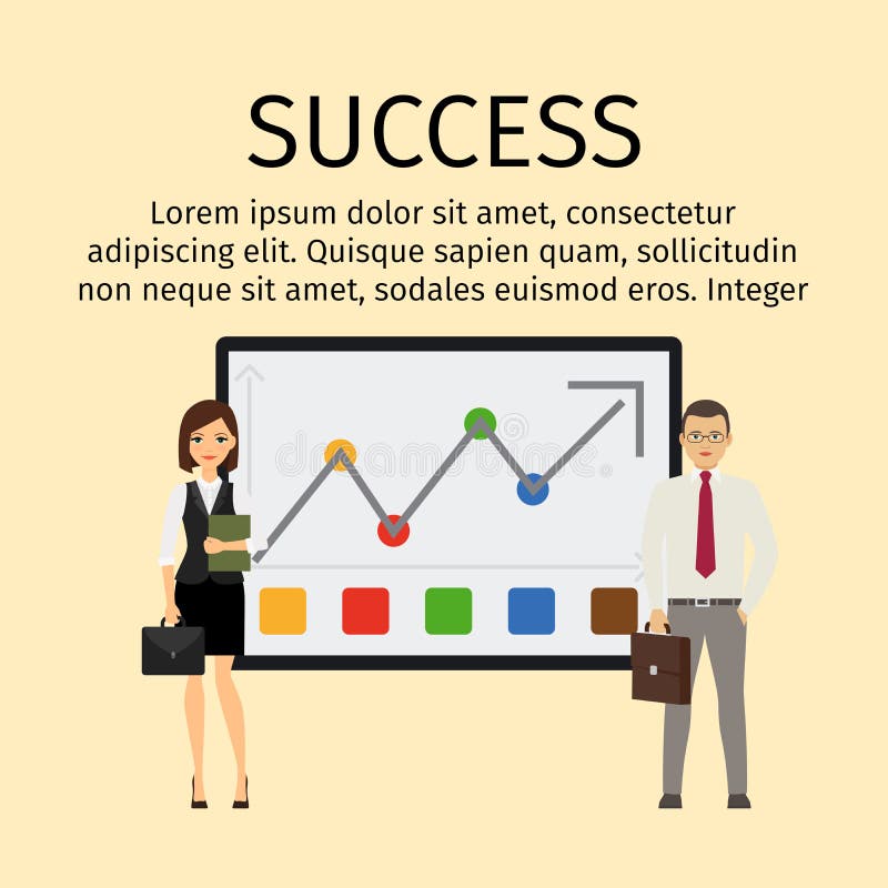 Success Infographic with Business People Stock Vector - Illustration of ...