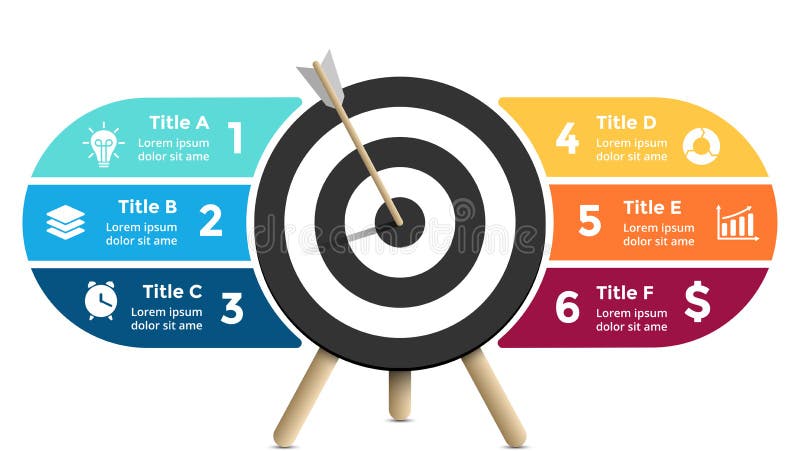 Success Infographic. Business Presentation Slide Template. Arrow Hit ...