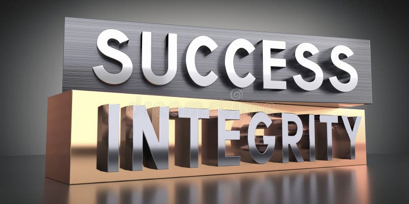 Success, Integrity - Words on Metal Blocks Stock Illustration ...