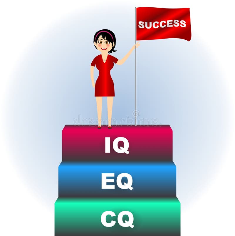 Success with IQ, EQ and CQ stock illustration. Illustration of ...