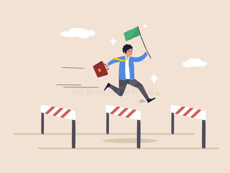 Success Journey or Aspirations Concept. Overcome Obstacle or Challenge ...