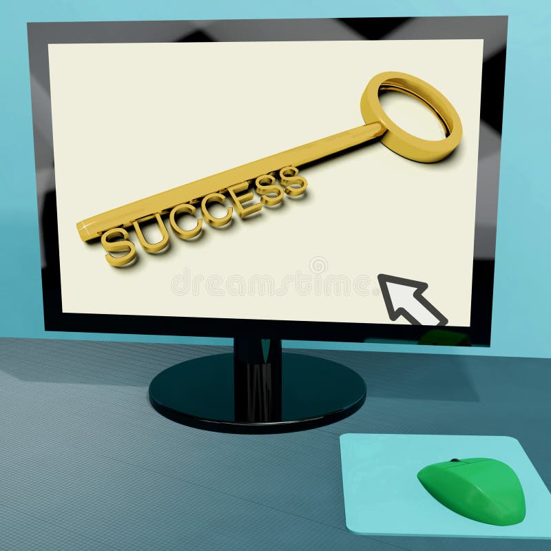 Success Key on Computer stock illustration. Illustration of screen ...