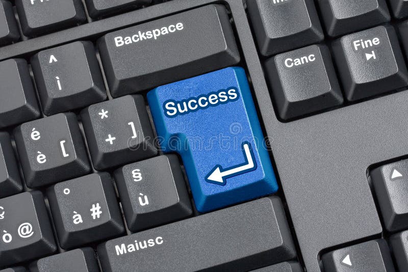 Golden keyboard of success stock photo. Image of successful - 4548038