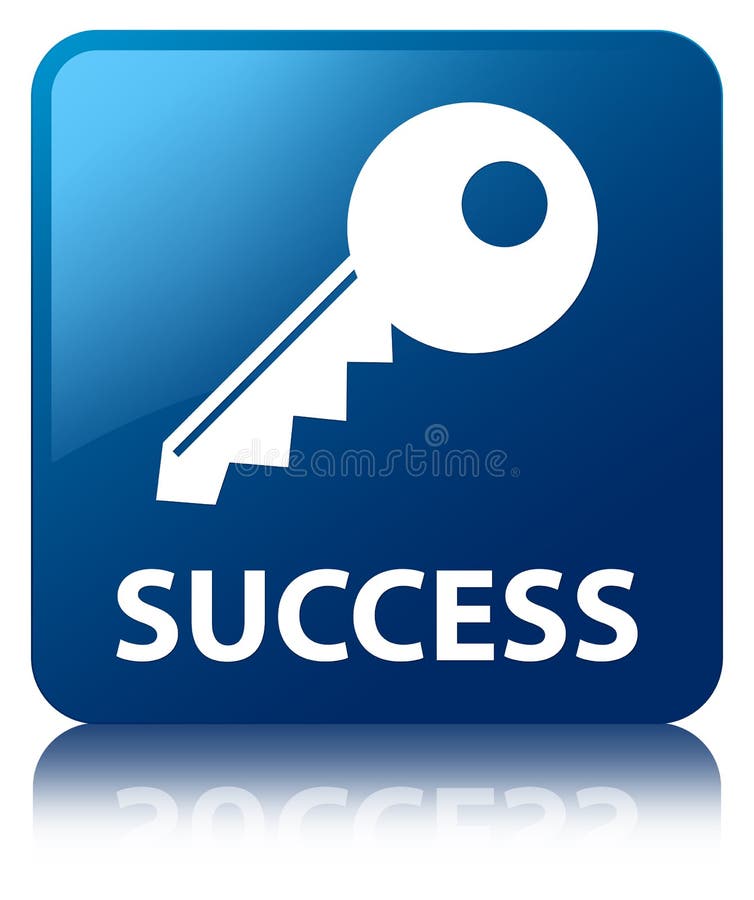 Success (key Icon) Blue Square Button Stock Illustration - Illustration ...