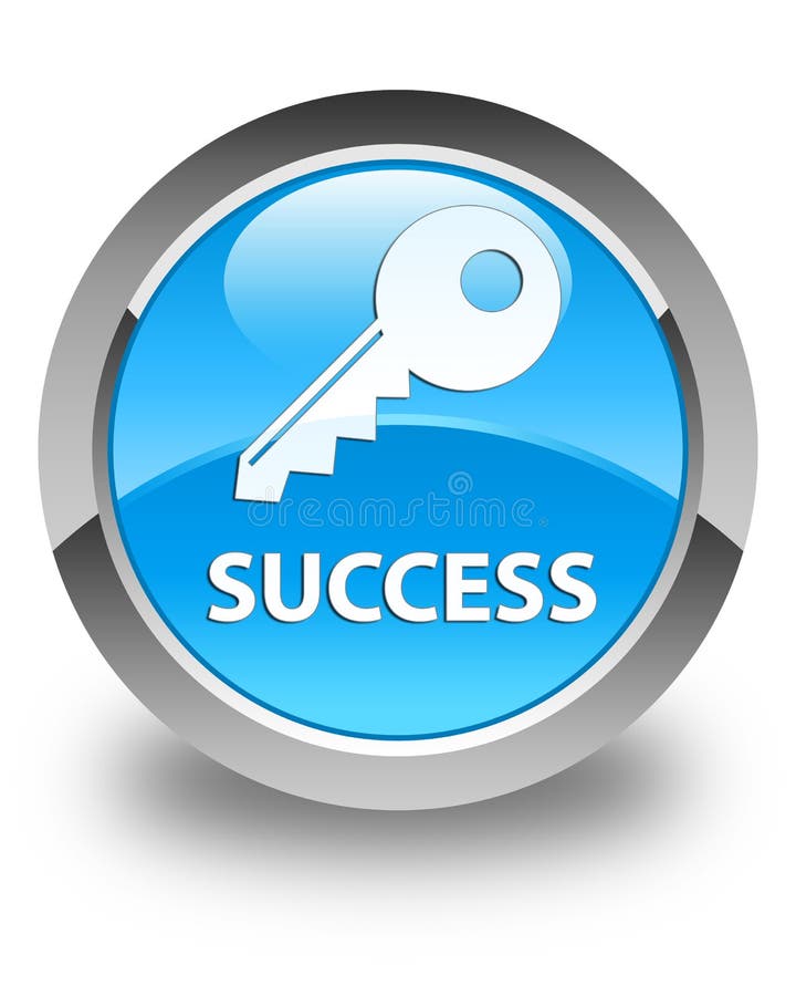 Success (key Icon) Glassy Green Round Button Stock Illustration ...