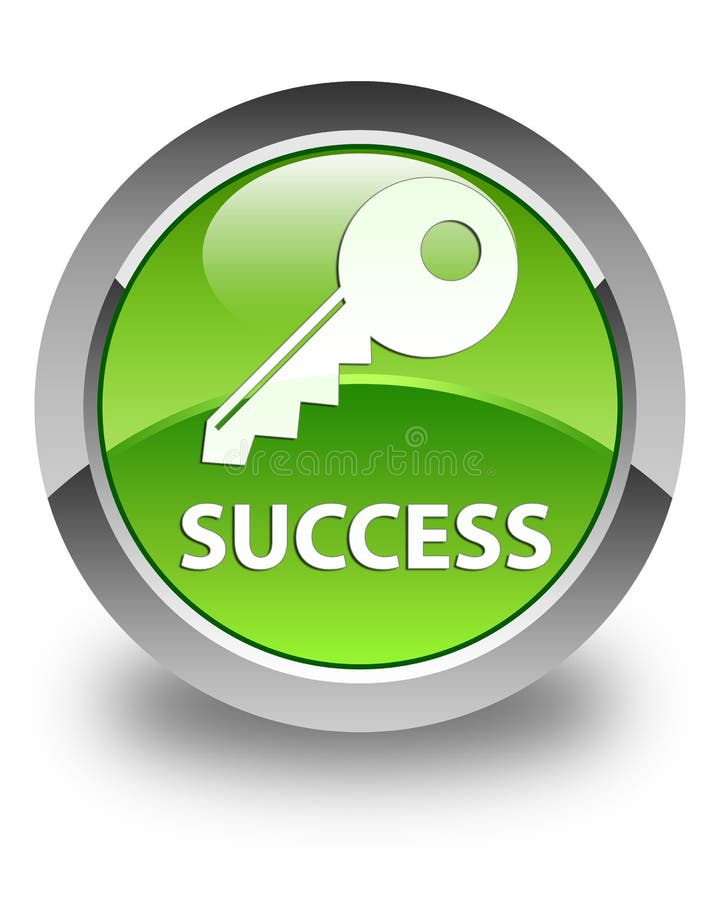 Success (key Icon) Glossy Green Round Button Stock Illustration ...