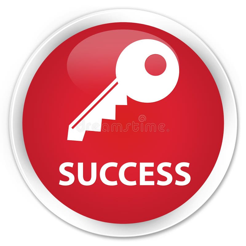 Success (key Icon) Premium Red Round Button Stock Illustration ...