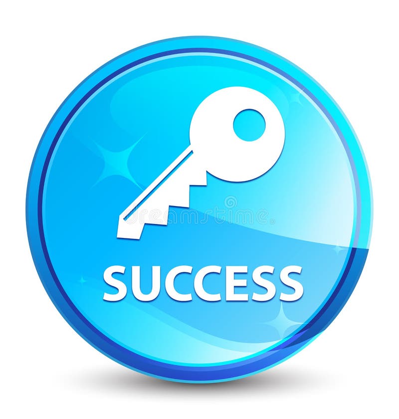 Success (key Icon) Splash Natural Blue Round Button Stock Vector ...