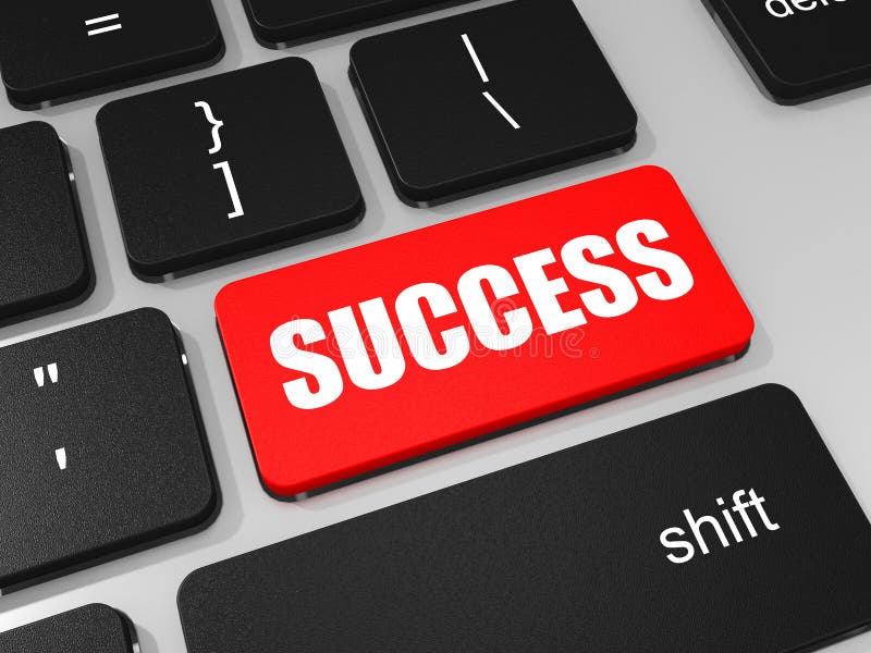 SUCCESS Key on Keyboard of Laptop Computer. Stock Illustration ...