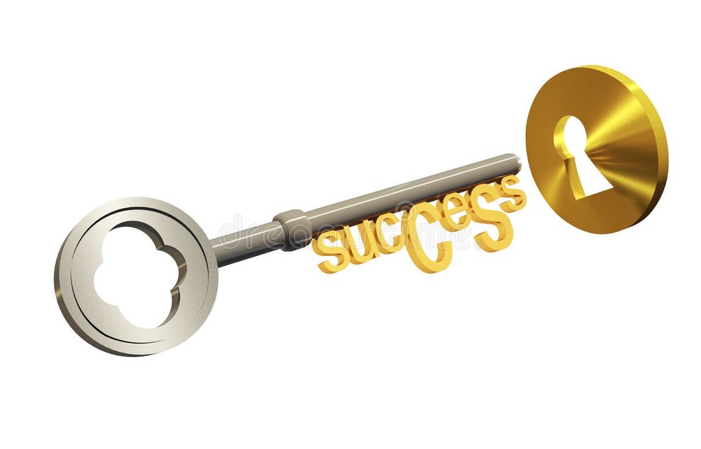 Success key and a keyhole stock illustration. Illustration of gray ...