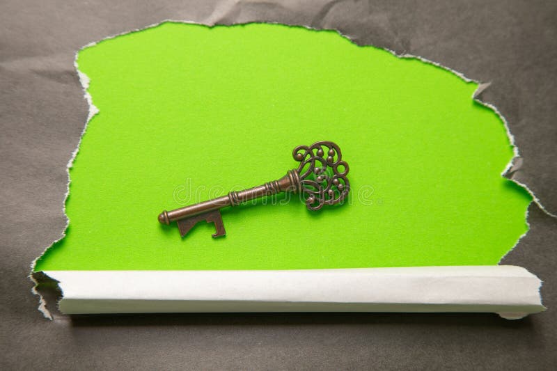 Success Key with a Torn Paper Stock Illustration - Illustration of ...