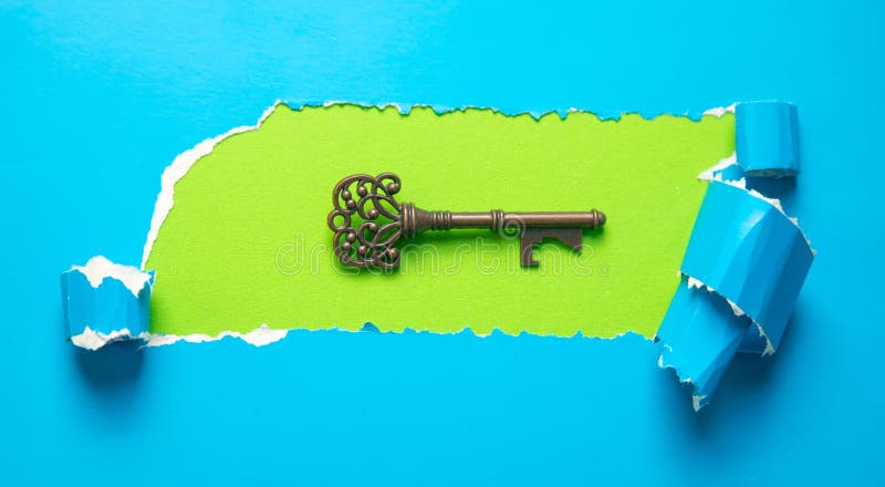Success Key with a Torn Paper Stock Illustration - Illustration of torn ...