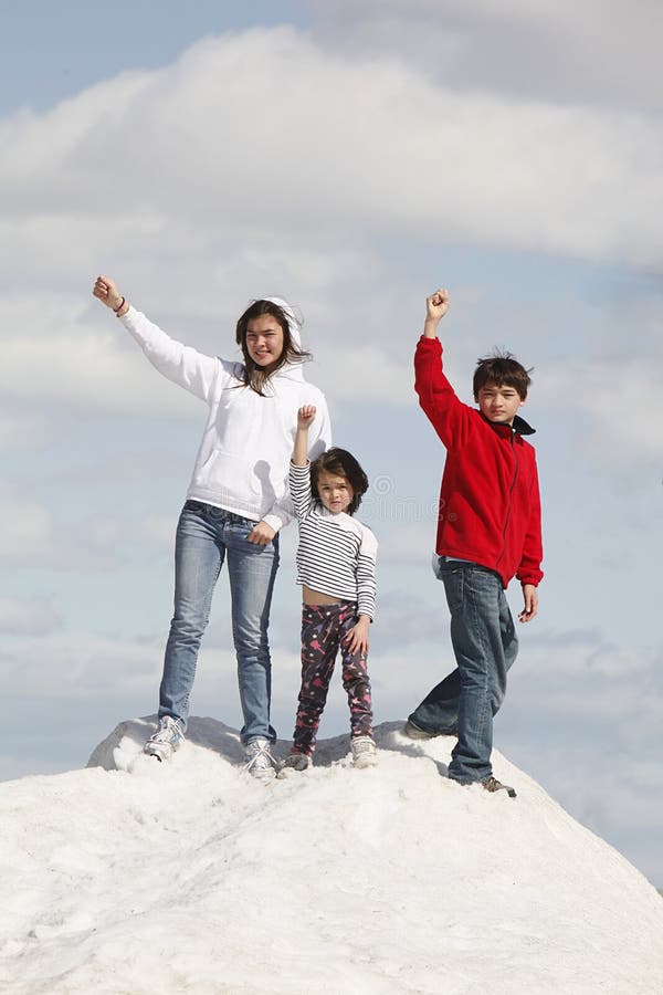 Success - Kids Reaching the Top Stock Image - Image of climb, kids ...
