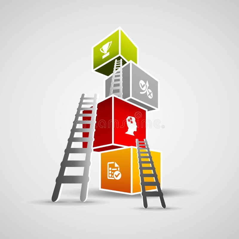 Success ladder stock vector. Illustration of boxes, symbol - 46044789