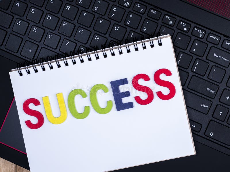 Success on Laptop Keyboard 2 Stock Photo - Image of achievement ...