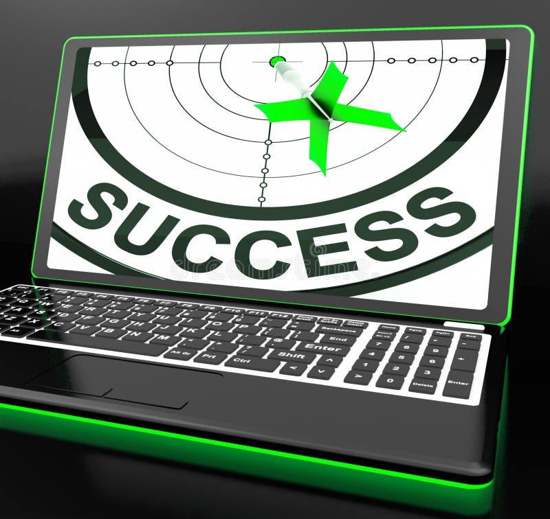 Success on Laptop Showing Successful Progress Stock Illustration ...