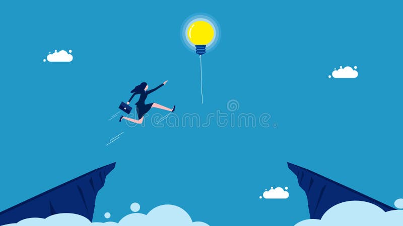 Success in Learning New Things. Businesswoman Jumping and Grabbing a ... Success in Learning New Things. Businesswoman Jumping and Grabbing a ...