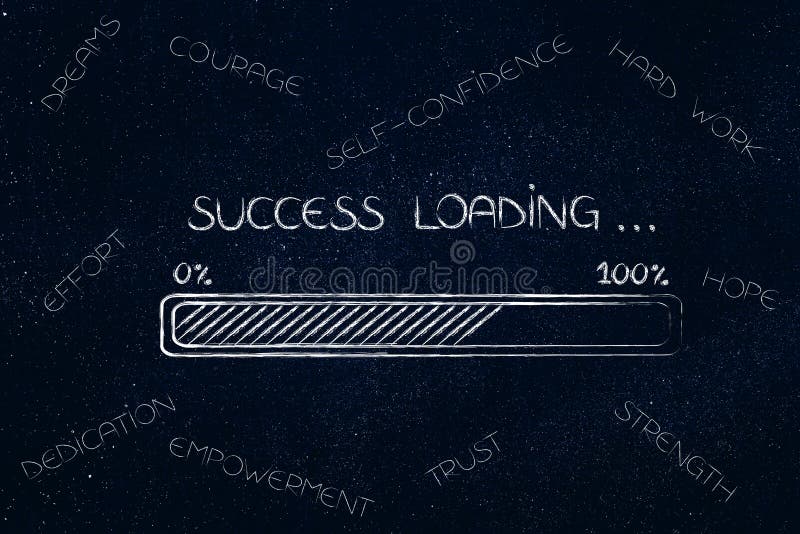 Success Loading Pop-up and Fireworks Coming Out of it Stock Image ...