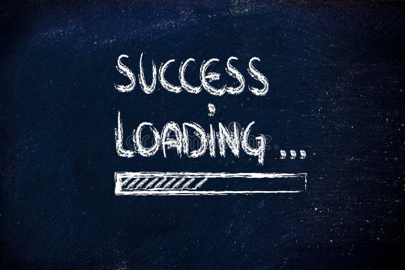 Success Loading, Progress Bar on Blackboard Stock Image - Image of ...