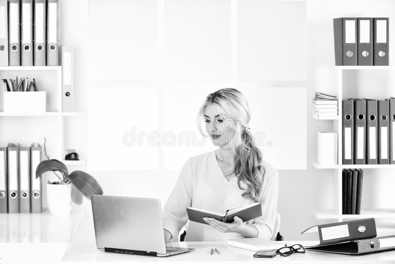 Success. Making Notes while Working. Successful Business Lady. Office ...