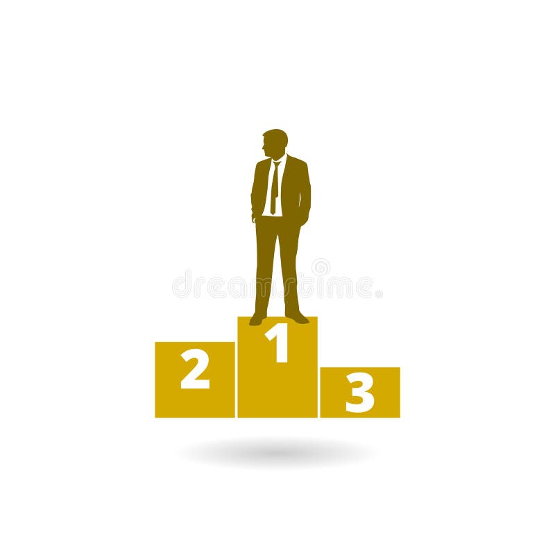 Success Man Icon with Shadow Stock Vector - Illustration of design ...