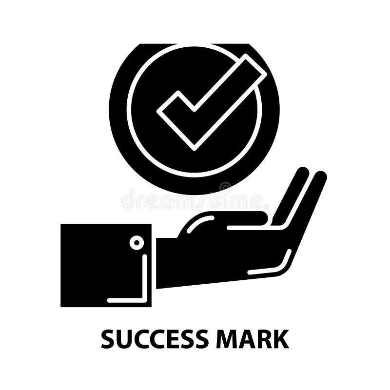 Success Mark Icon, Black Vector Sign with Editable Strokes, Concept ...