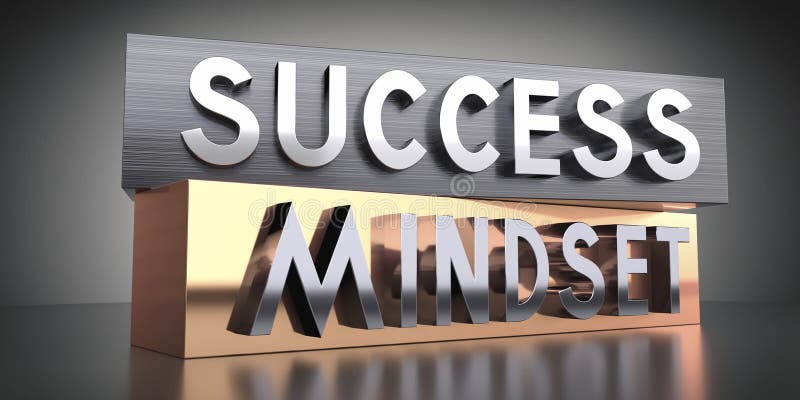 Success, Mindset - Words on Metal Blocks Stock Illustration ...